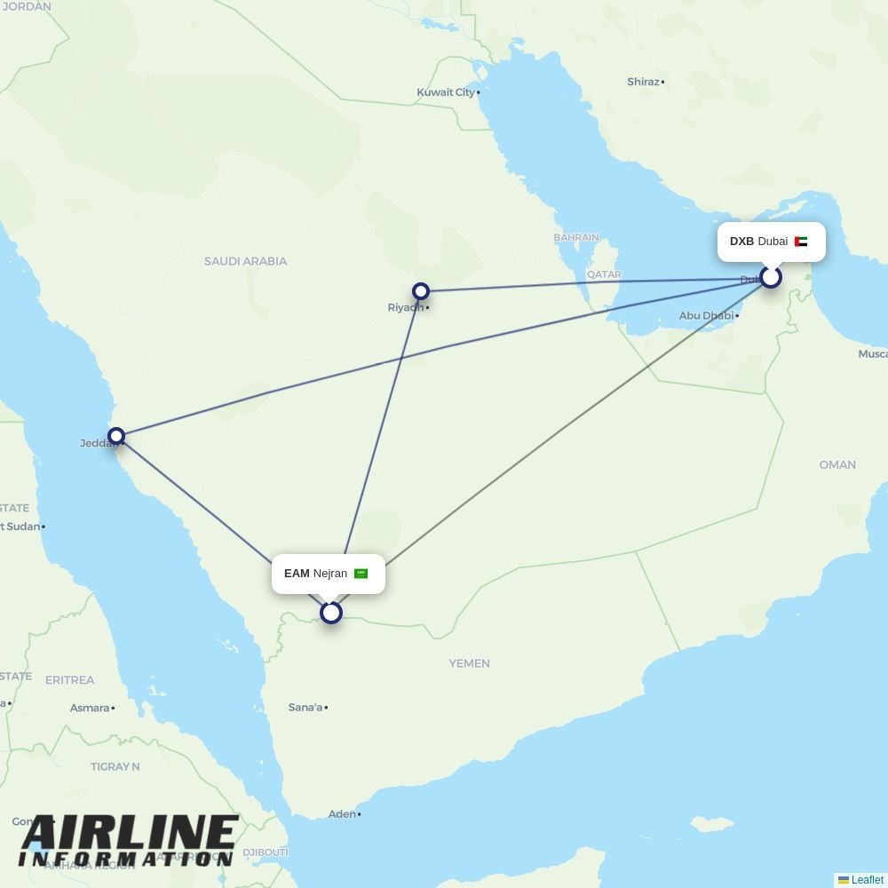 Airlines with flights from Dubai to Nejran (DXB to EAM) | Airline ...