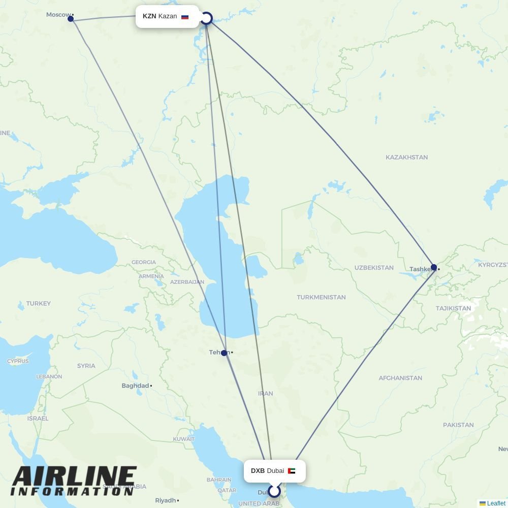 Airlines with flights from Dubai to Kazan (DXB to KZN) | Airline ...