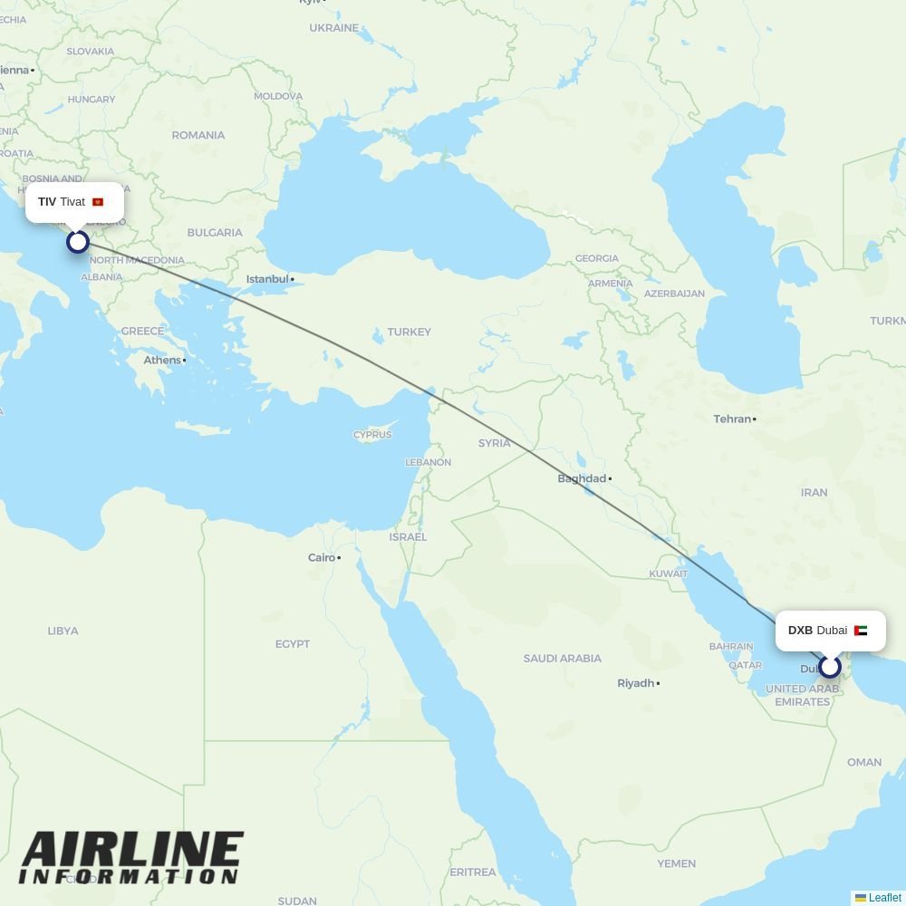 Airlines with flights from Dubai to Tivat (DXB to TIV) | Airline ...