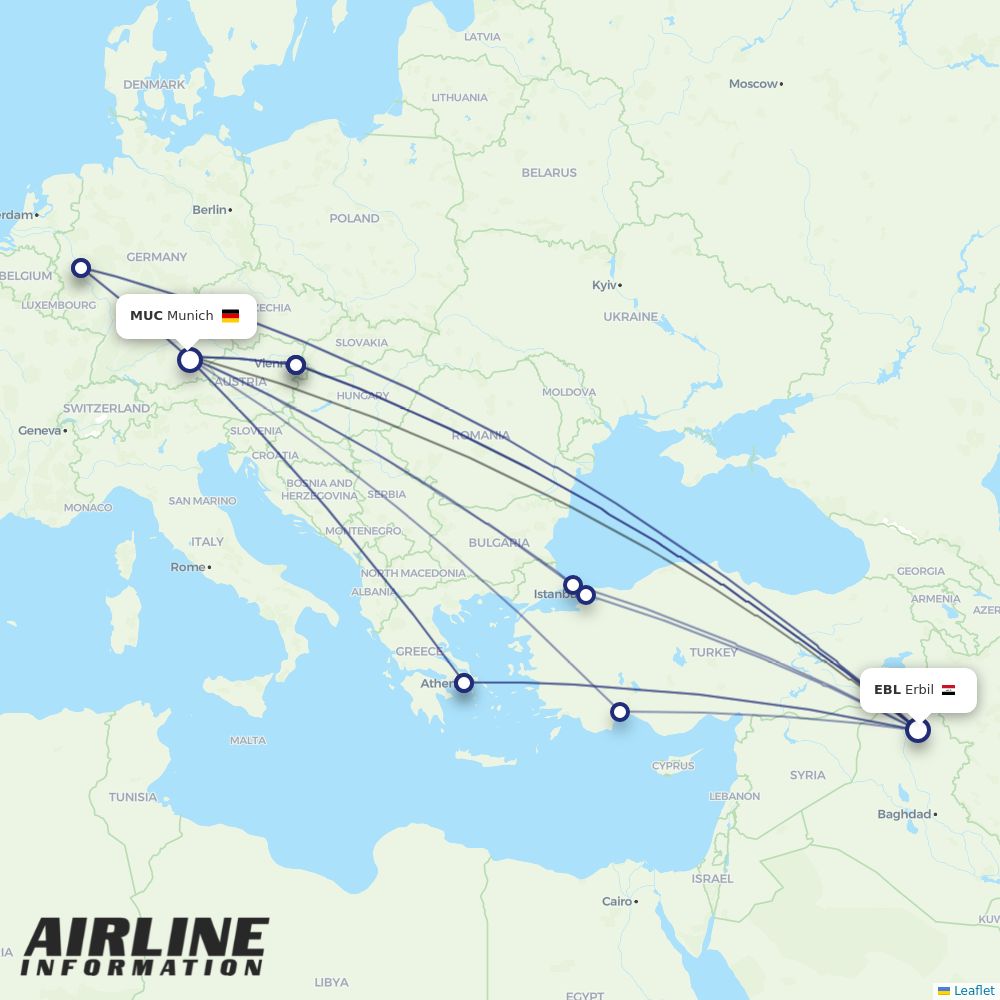 Airlines with flights from Erbil to Munich (EBL to MUC) | Airline ...