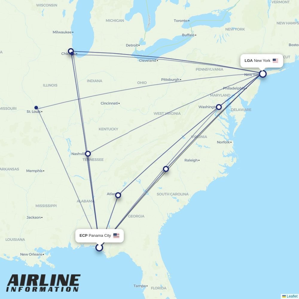 Airlines with flights from Panama City to New York (ECP to LGA ...