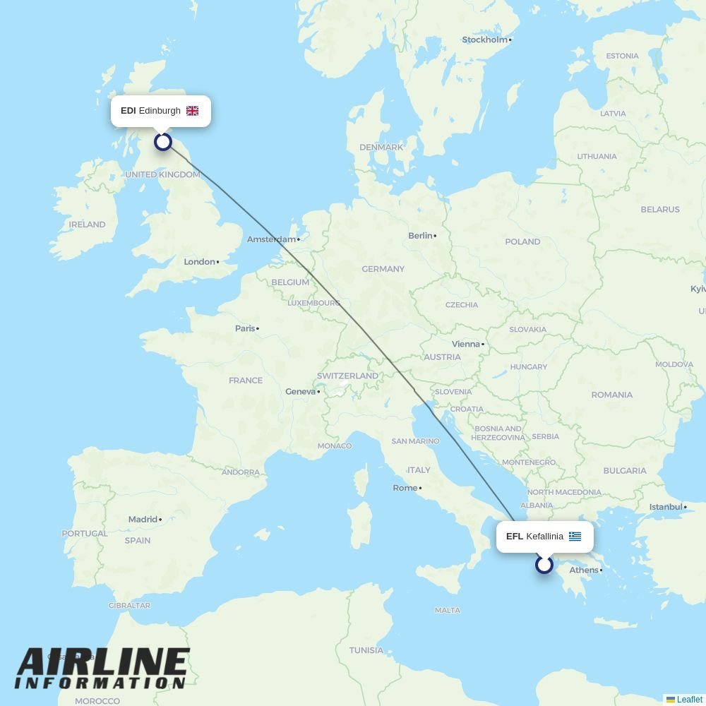 Airlines with flights from Kefallinia to Edinburgh (EFL to EDI ...