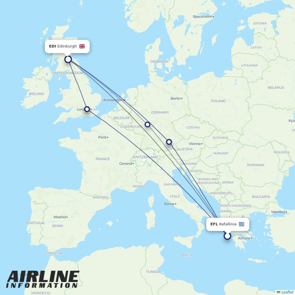 Airlines with flights from Kefallinia to Edinburgh (EFL to EDI ...