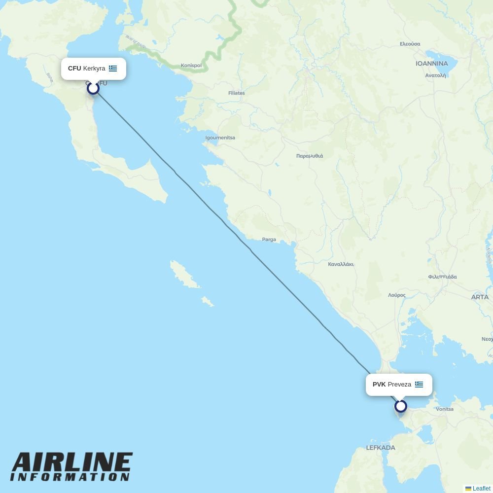 Airlines with flights from Kefallinia to Preveza (EFL to PVK) | Airline ...