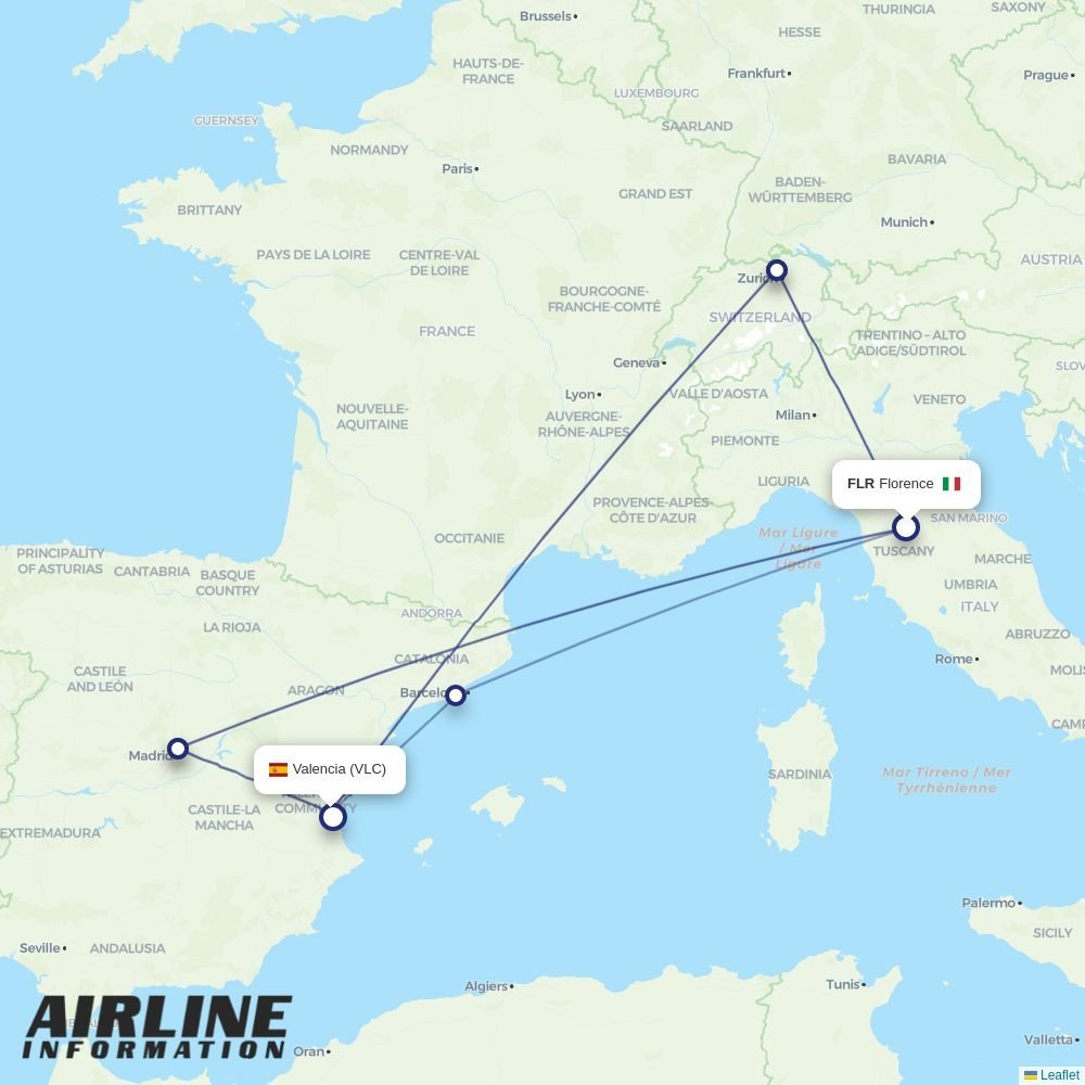 Airlines with flights from Florence to Valencia (FLR to VLC) | Airline ...