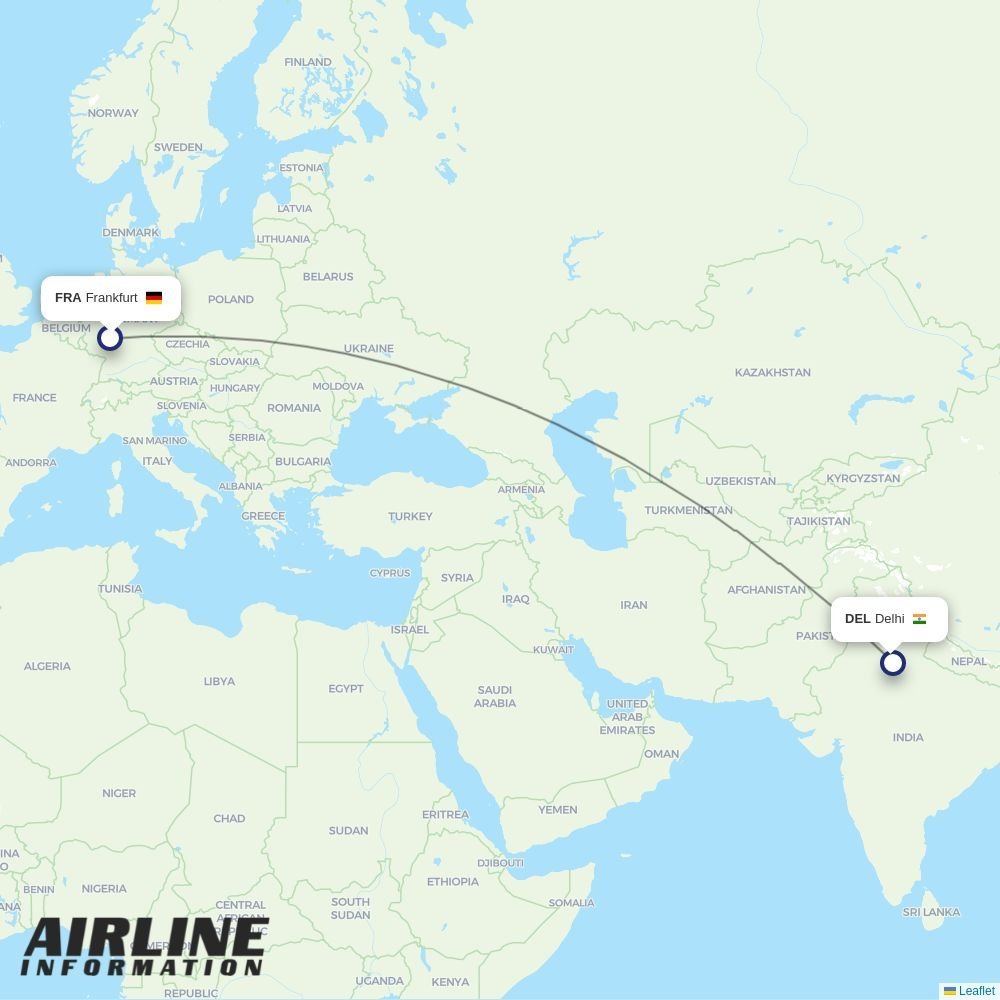 Airlines with flights from Frankfurt to Delhi (FRA to DEL) | Airline ...