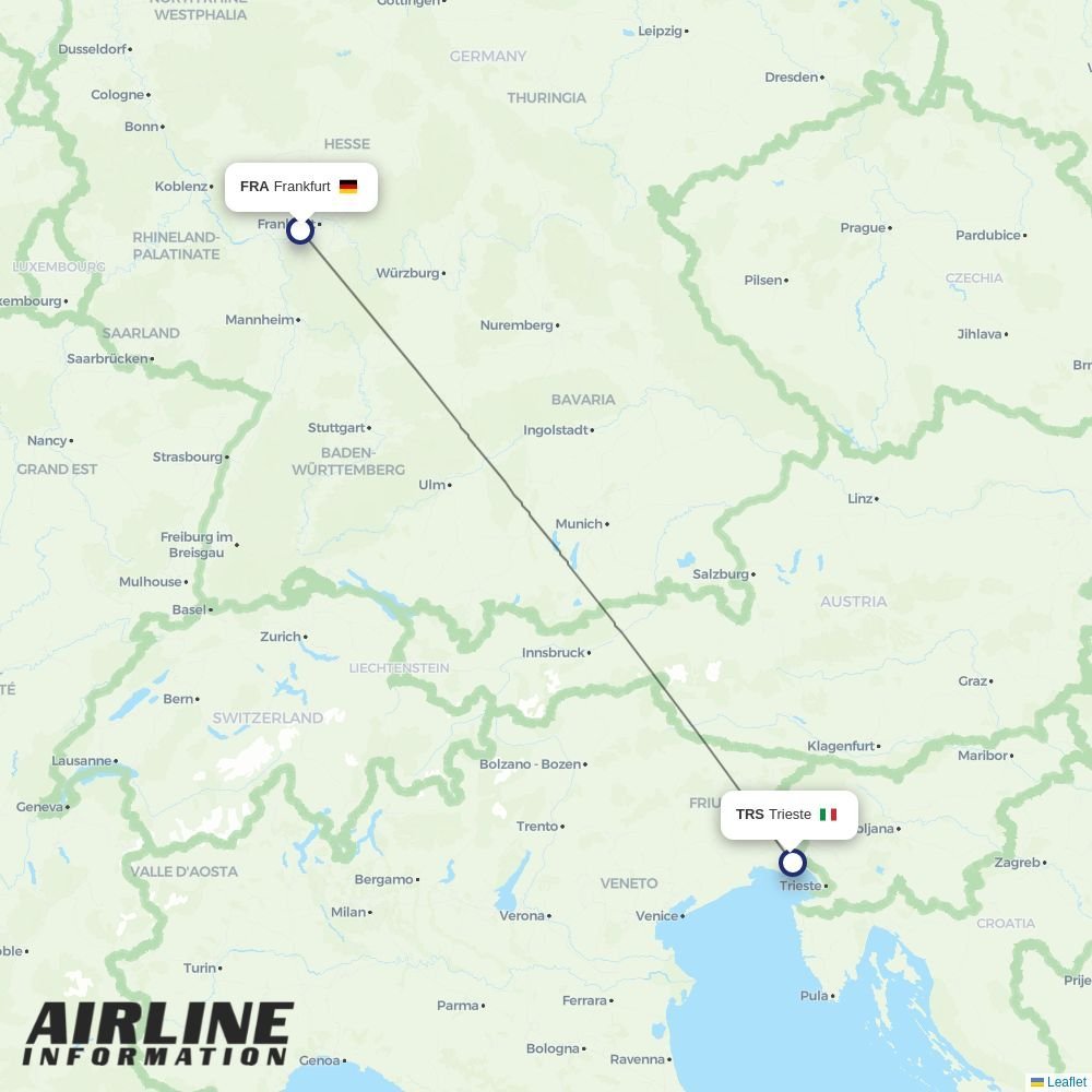 Airlines with flights from Frankfurt to Trieste (FRA to TRS) | Airline ...