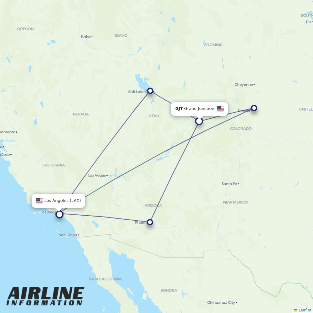 Airlines with flights from Grand Junction to Los Angeles (GJT to LAX ...