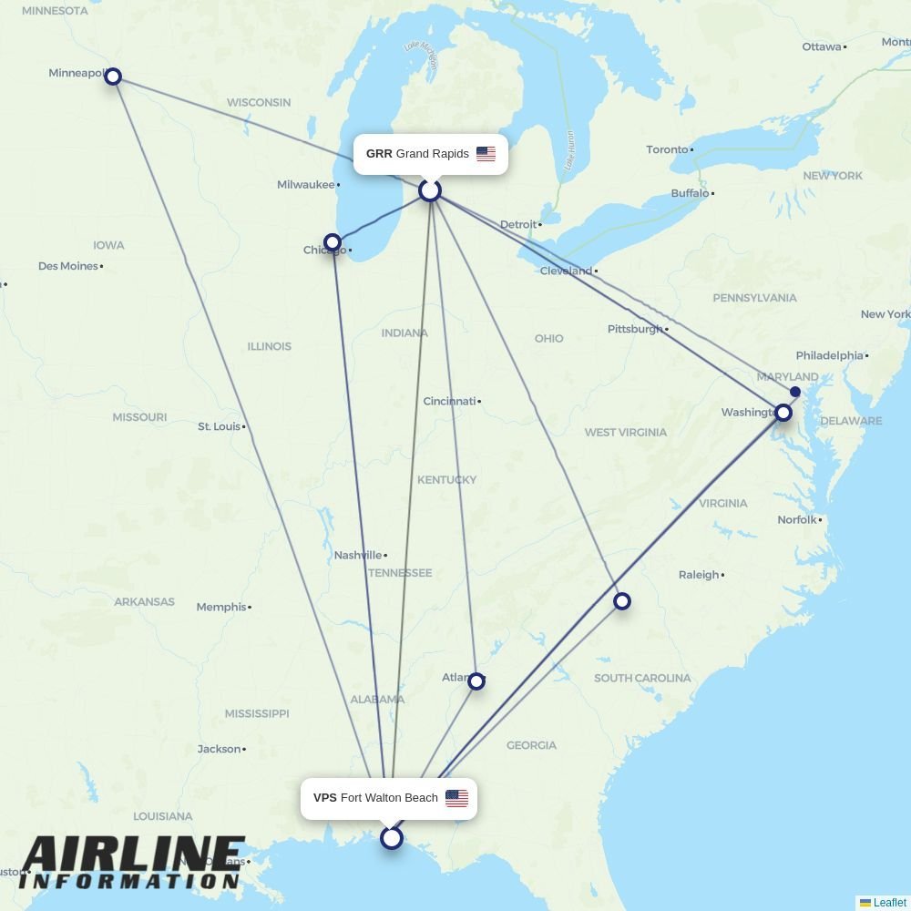 Airlines with flights from Grand Rapids to Fort Walton Beach (GRR to ...