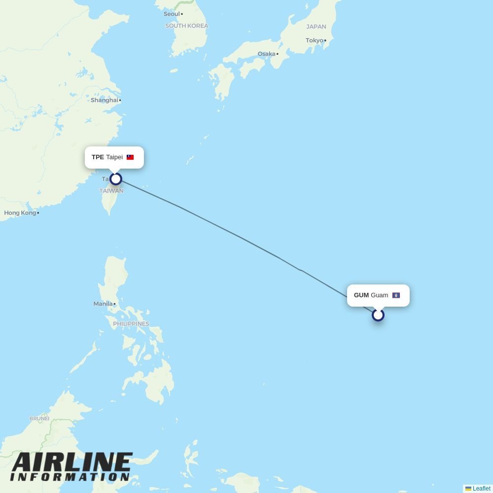 Airlines with flights from Guam to Taipei (GUM to TPE) | Airline ...