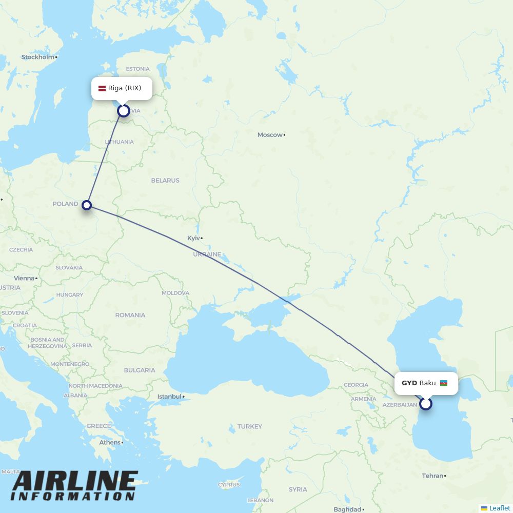 Airlines with flights from Baku to Riga (GYD to RIX) | Airline Information
