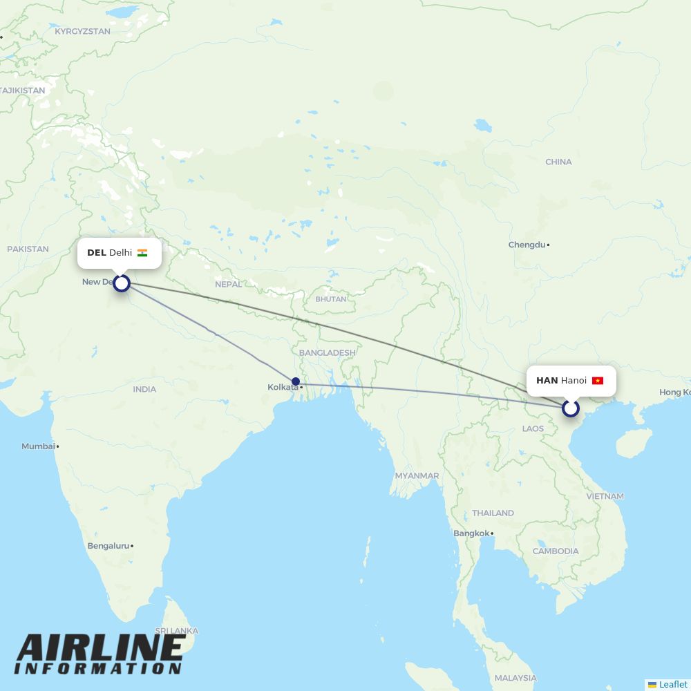 Airlines with flights from Hanoi to Delhi (HAN to DEL) | Airline ...