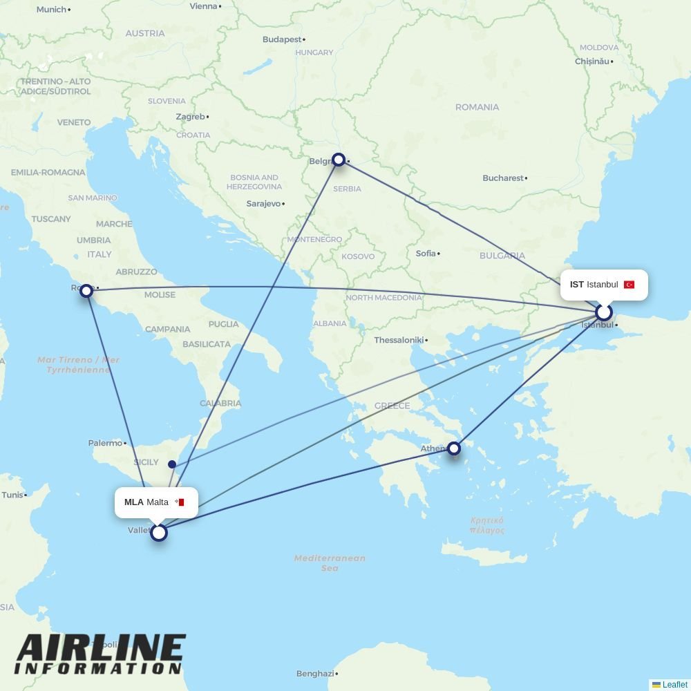Airlines with flights from Istanbul to Malta (IST to MLA) | Airline ...