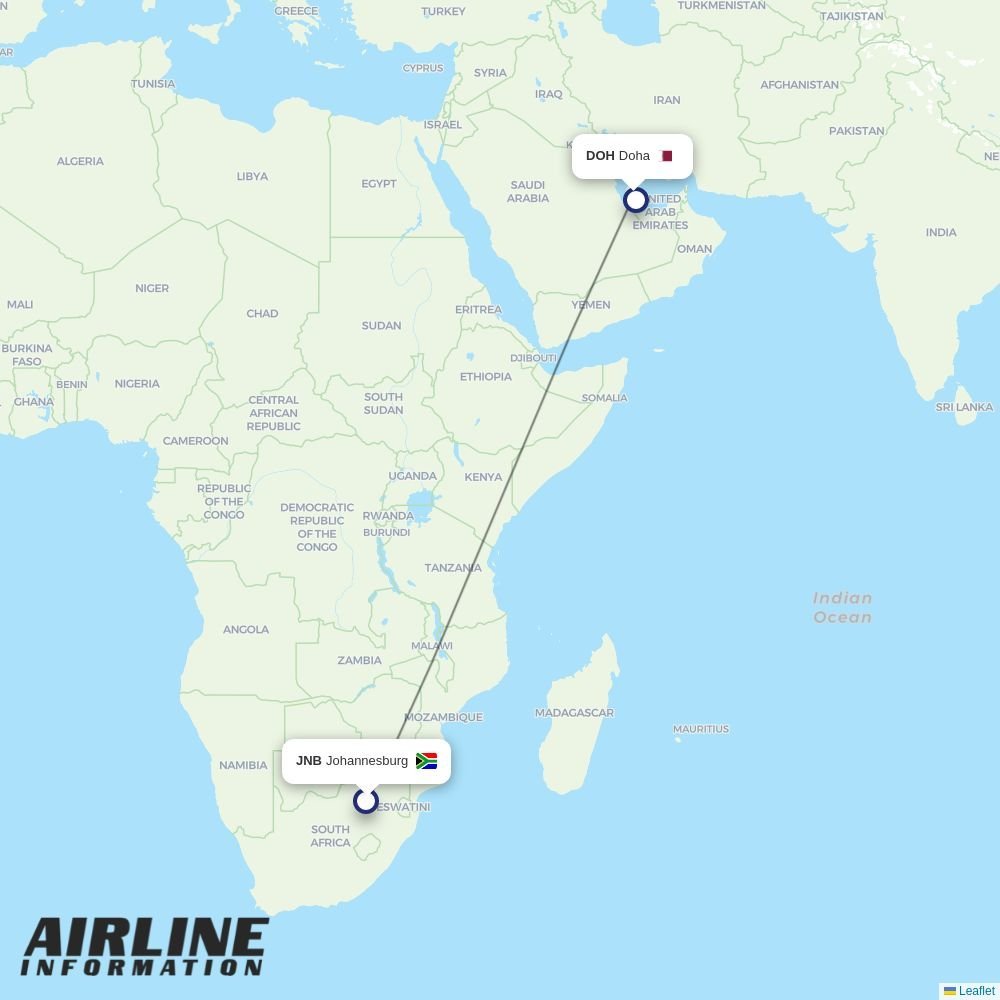 Airlines with flights from Johannesburg to Doha (JNB to DOH) | Airline ...
