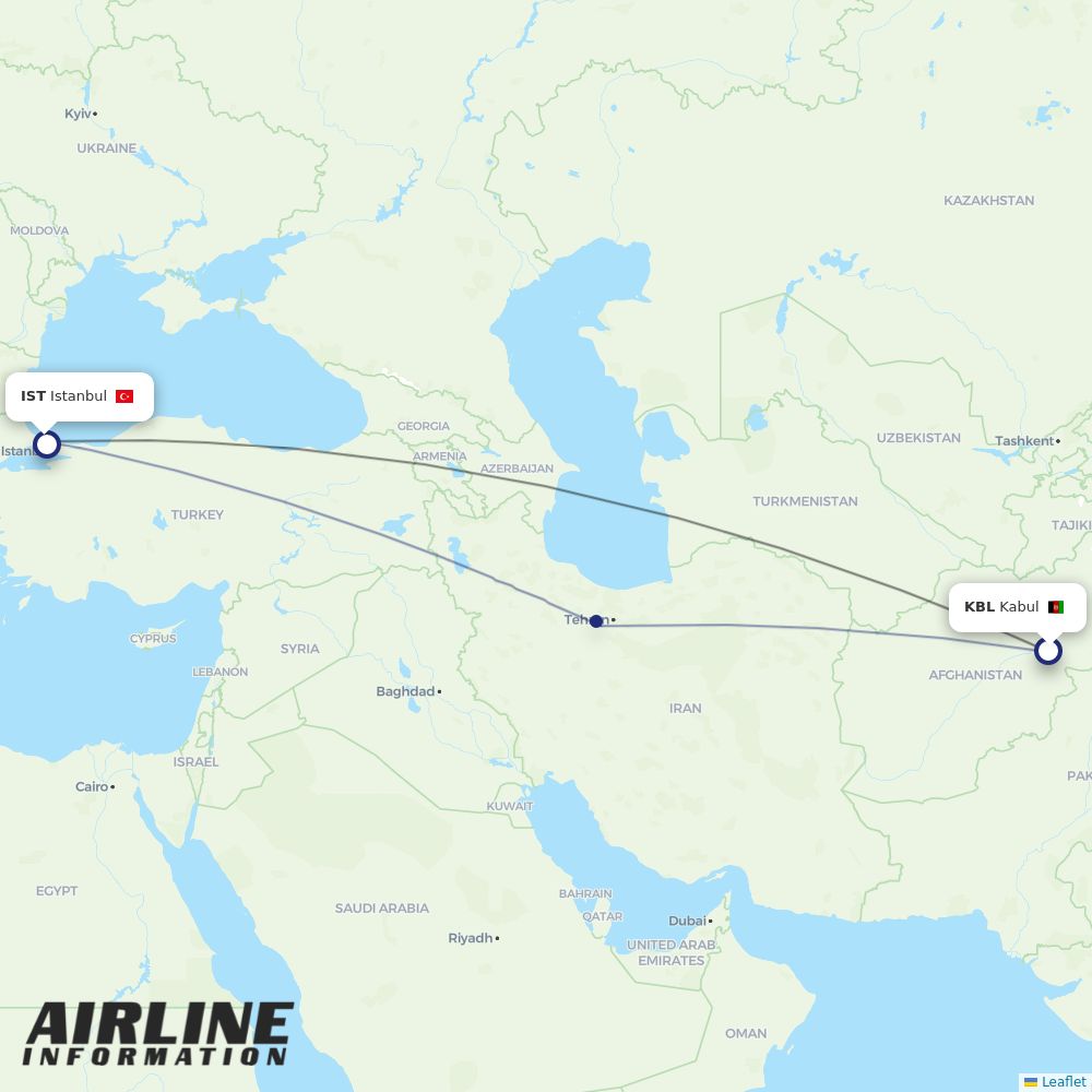 Airlines with flights from Kabul to Istanbul (KBL to IST) | Airline Information