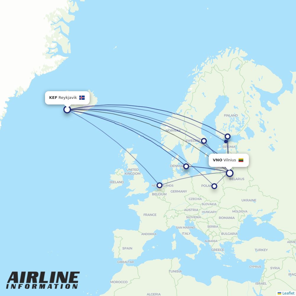 Airlines with flights from Reykjavik to Vilnius (KEF to VNO) | Airline ...