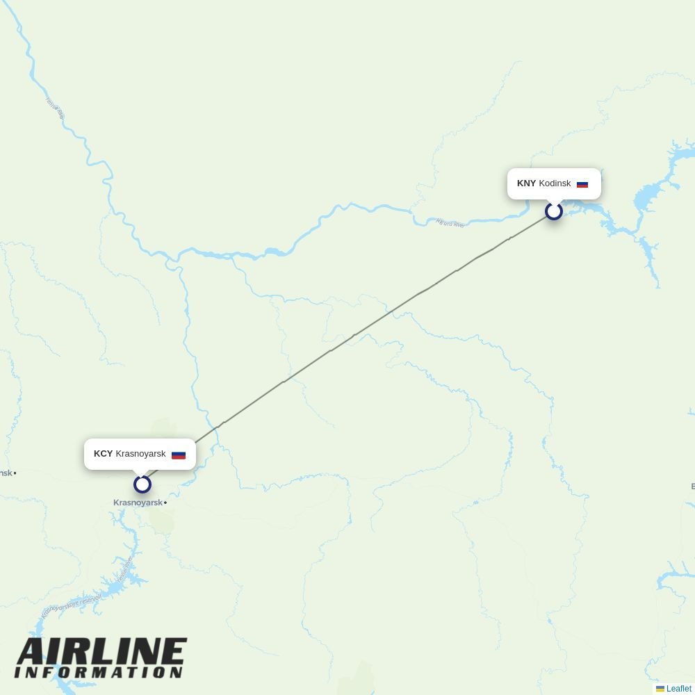 Airlines with flights from Kodinsk to Krasnoyarsk (KNY to KCY ...