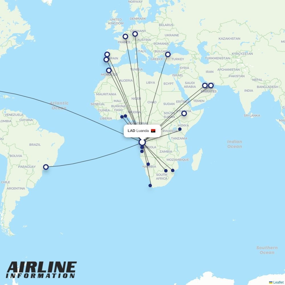 Fly Angola flights from Luanda (LAD) | Airline Information