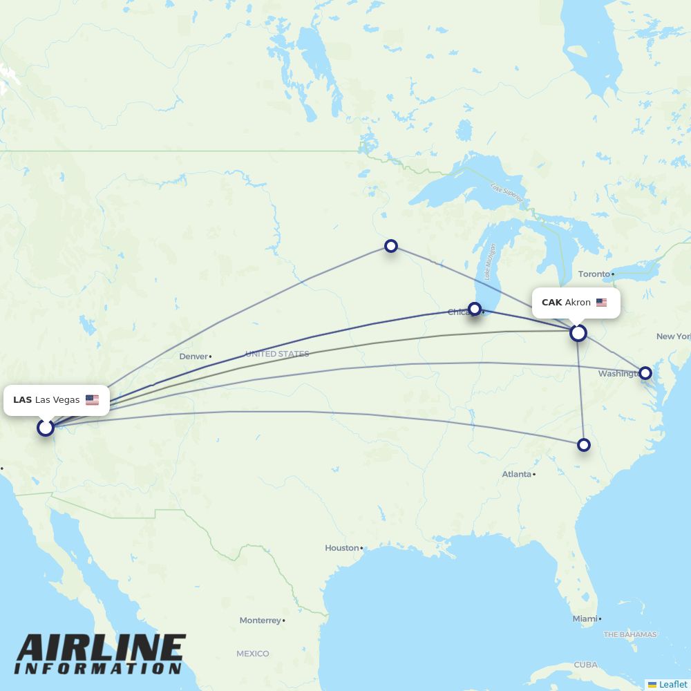 Airlines with flights from Las Vegas to Akron (LAS to CAK) | Airline ...