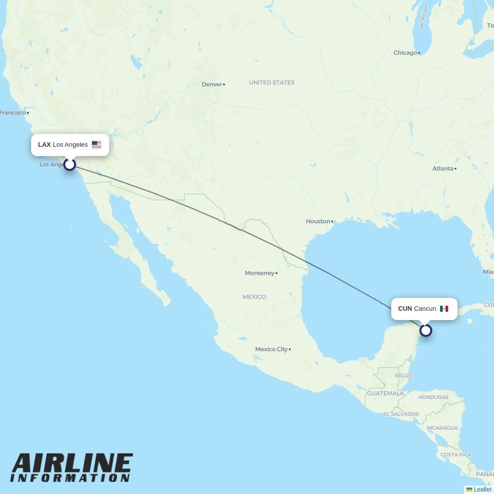Airlines with flights from Los Angeles to Cancun (LAX to CUN) | Airline ...