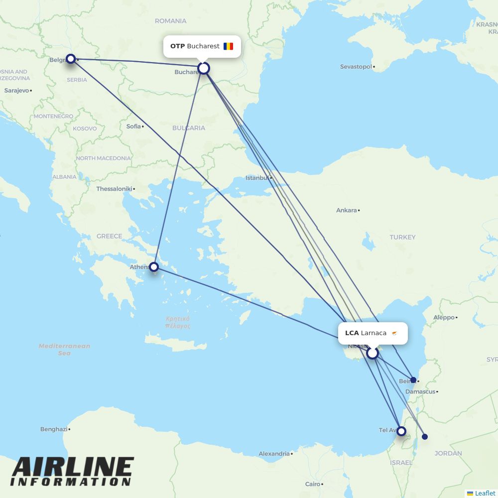 Airlines with flights from Larnaca to Bucharest (LCA to OTP) | Airline ...
