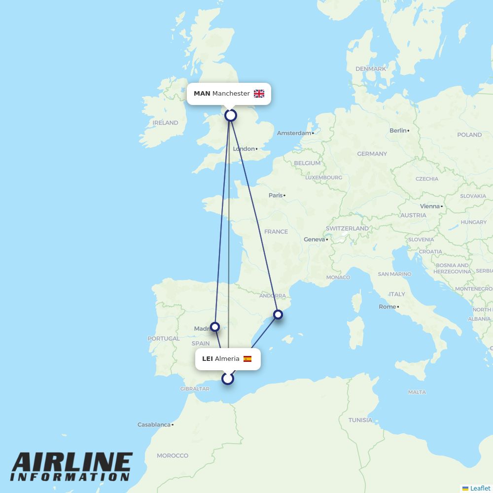 Airlines with flights from Almeria to Manchester (LEI to MAN) | Airline ...