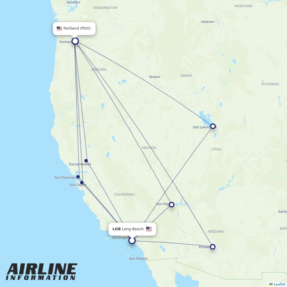Airlines with flights from Long Beach to Portland (LGB to PDX ...