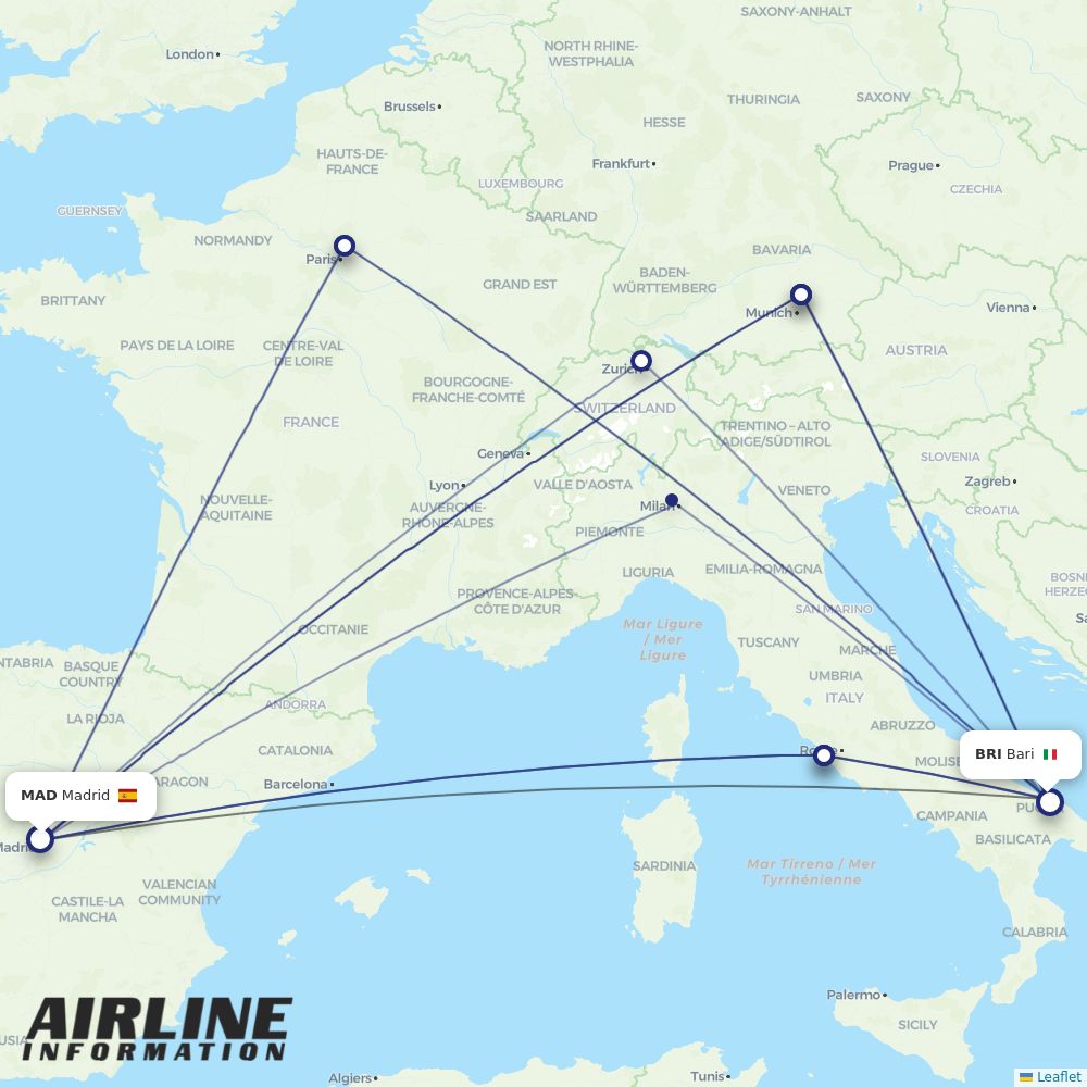 Airlines with flights from Madrid to Bari (MAD to BRI) | Airline ...