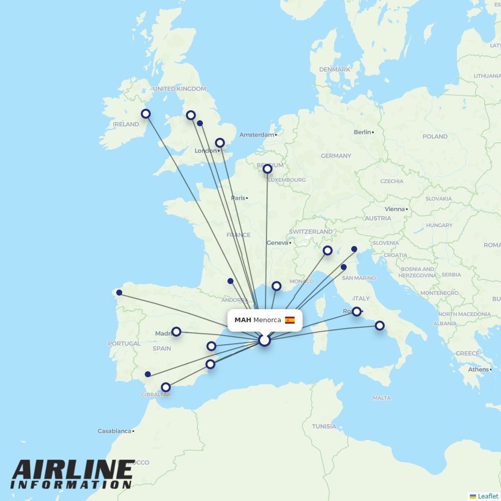 Ryanair flights from Menorca (MAH) | Airline Information