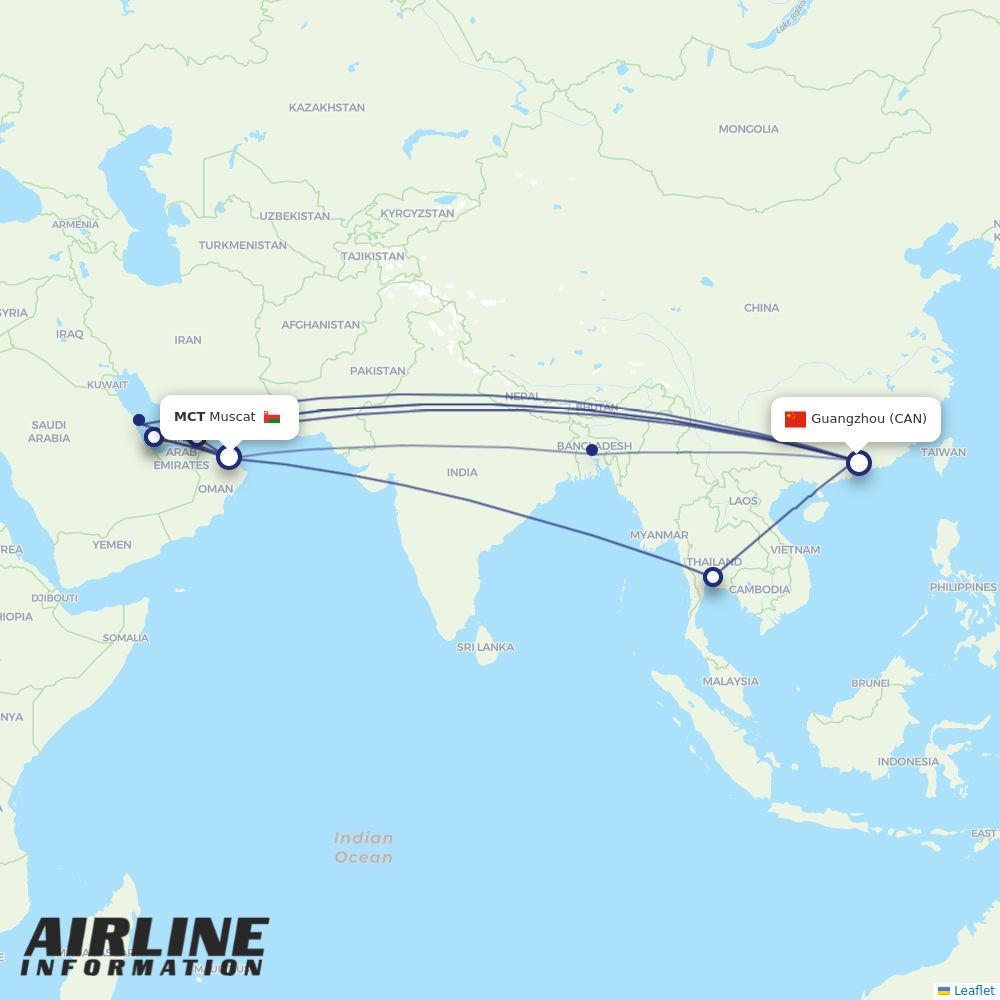 Airlines with flights from Muscat to Guangzhou (MCT to CAN) | Airline ...