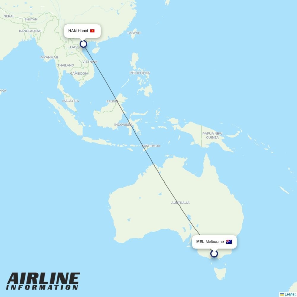 Airlines with flights from Melbourne to Hanoi (MEL to HAN) | Airline ...