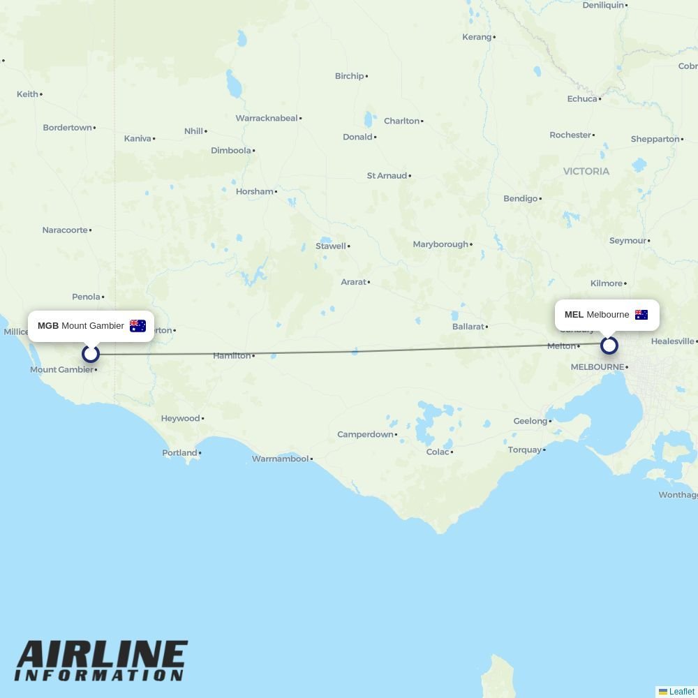 Airlines with flights from Mount Gambier to Melbourne (MGB to MEL ...