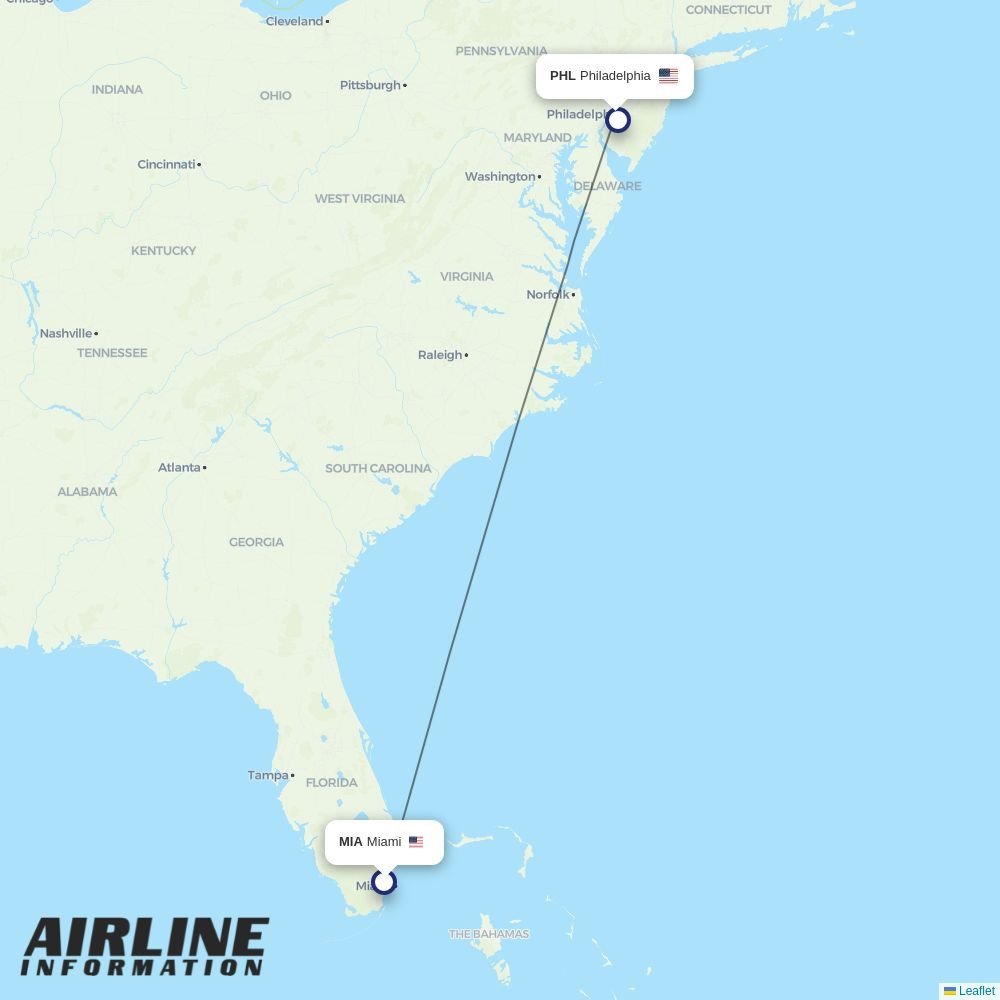 Airlines with flights from Miami to Philadelphia (MIA to PHL) | Airline ...