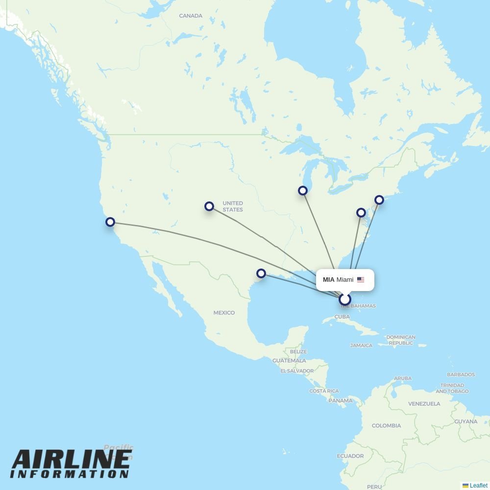 United flights from Miami (MIA) | Airline Information