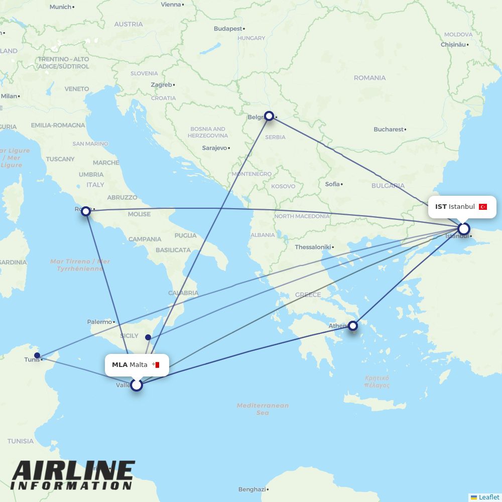 Airlines with flights from Malta to Istanbul (MLA to IST) | Airline Information