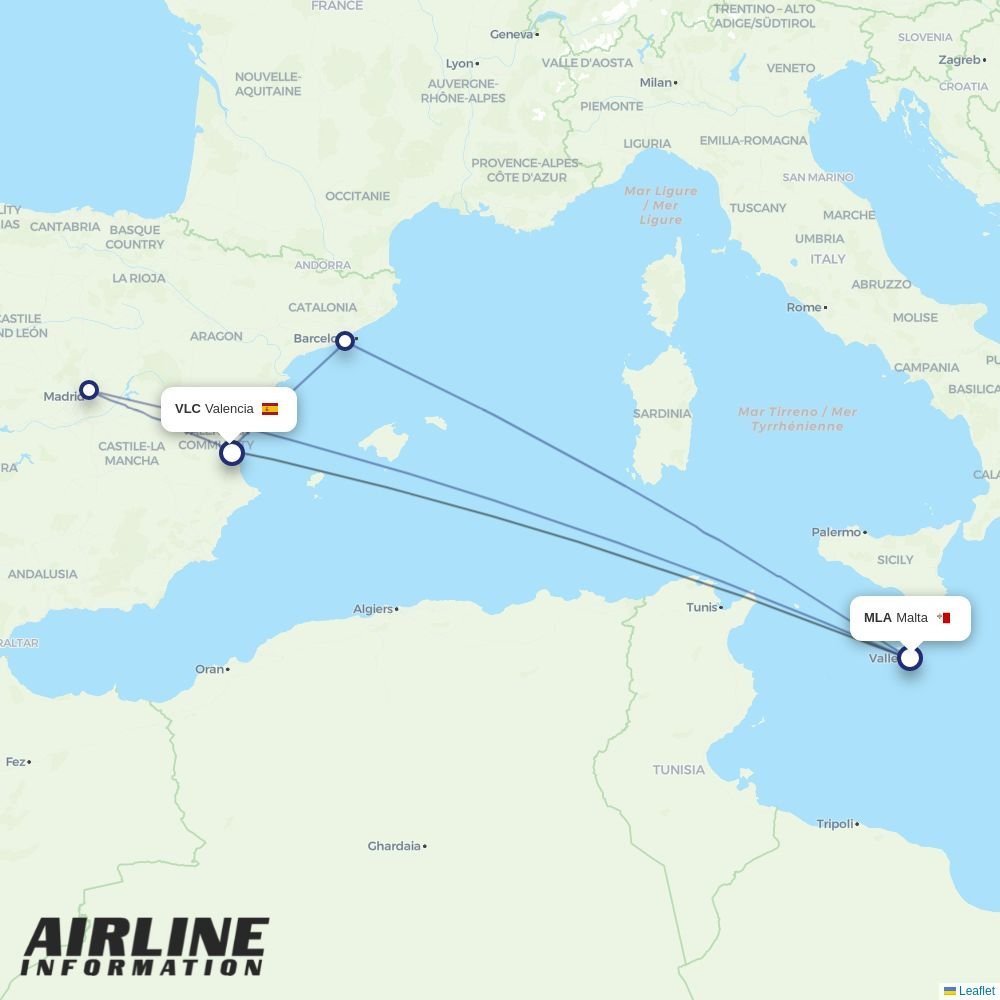 Airlines with flights from Malta to Valencia (MLA to VLC) | Airline ...