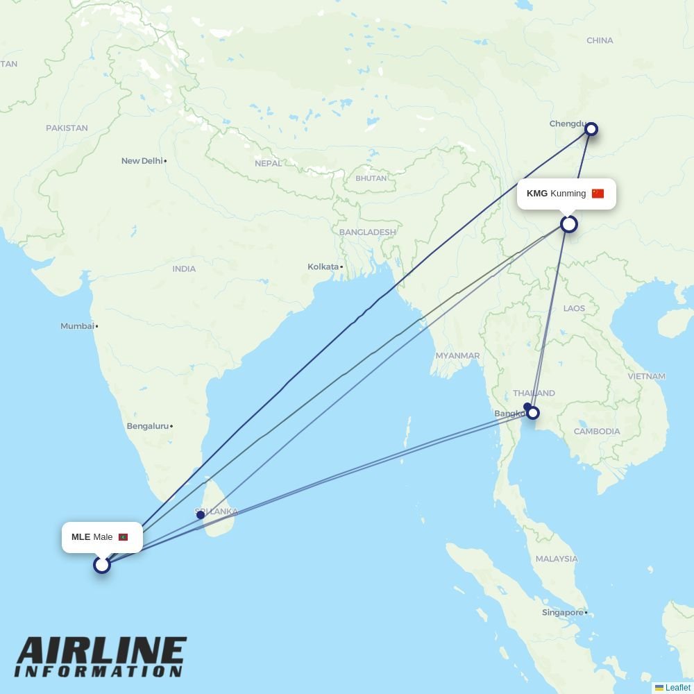 Airlines with flights from Male to Kunming (MLE to KMG) | Airline ...