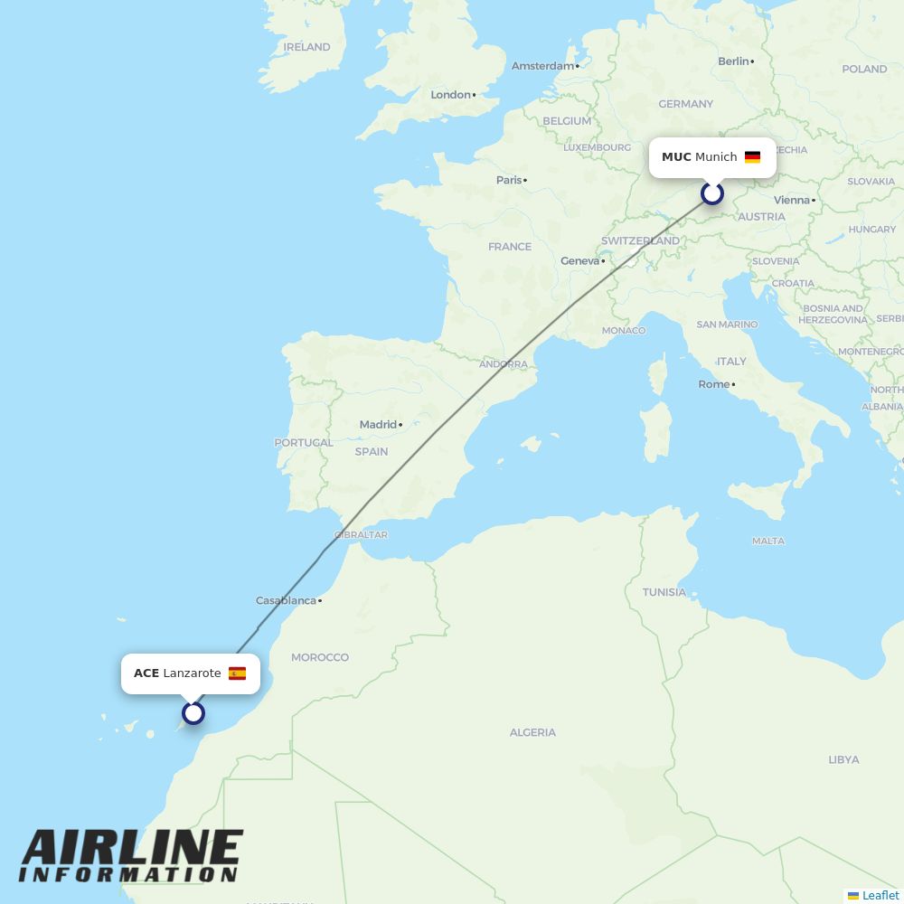 Airlines with flights from Munich to Lanzarote (MUC to ACE) | Airline ...