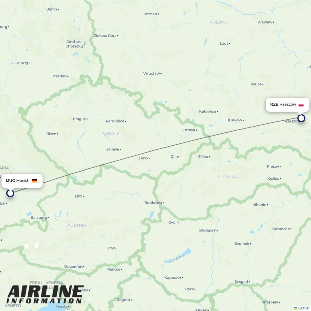 Airlines with flights from Munich to Rzeszow (MUC to RZE) | Airline ...