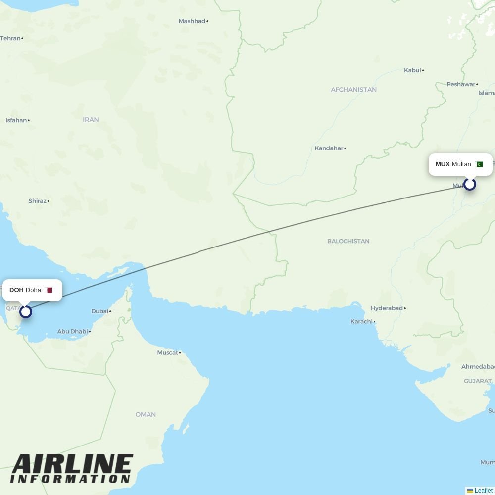 Airlines with flights from Multan to Doha (MUX to DOH) | Airline ...