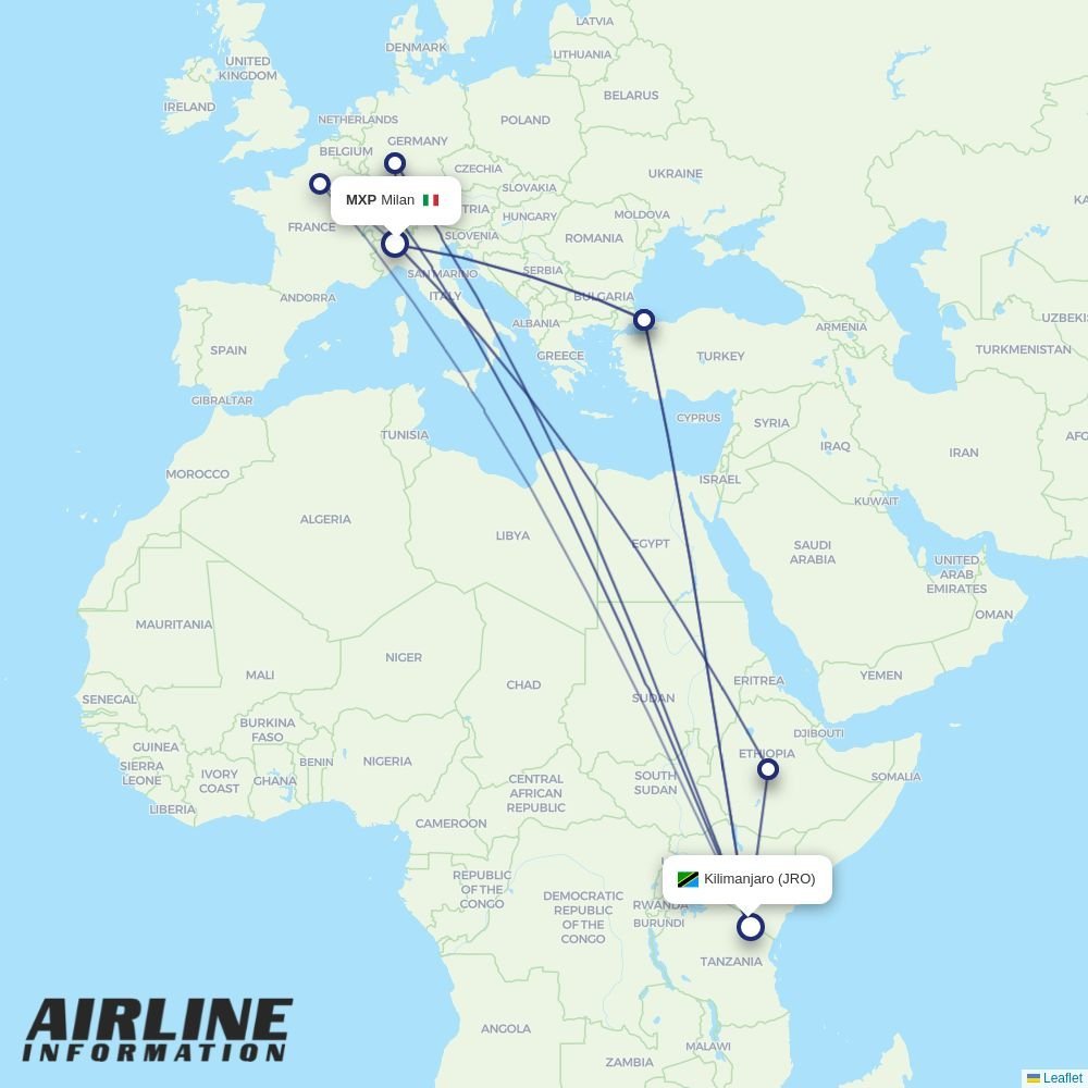 Airlines with flights from Milan to Kilimanjaro (MXP to JRO) | Airline ...