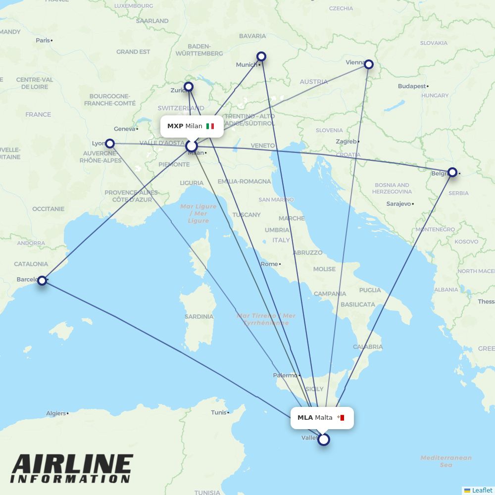 Airlines with flights from Milan to Malta (MXP to MLA) | Airline ...