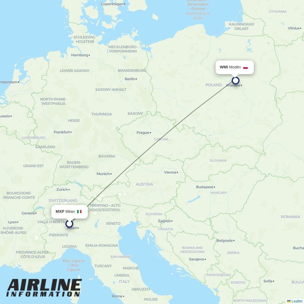 Airlines with flights from Milan to Modlin (MXP to WMI) | Airline ...