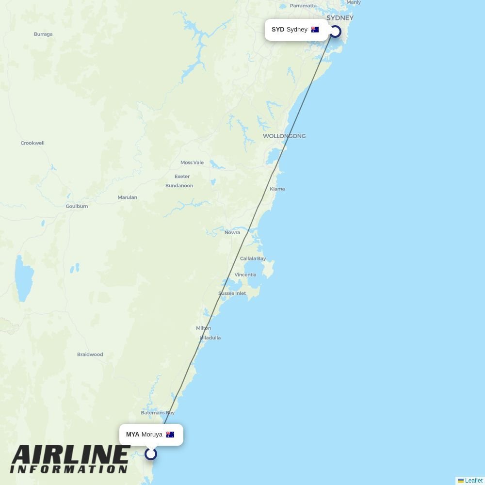 Airlines with flights from Moruya to Sydney (MYA to SYD) | Airline ...