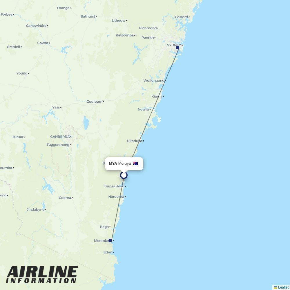 Rex flights from Moruya (MYA) | Airline Information