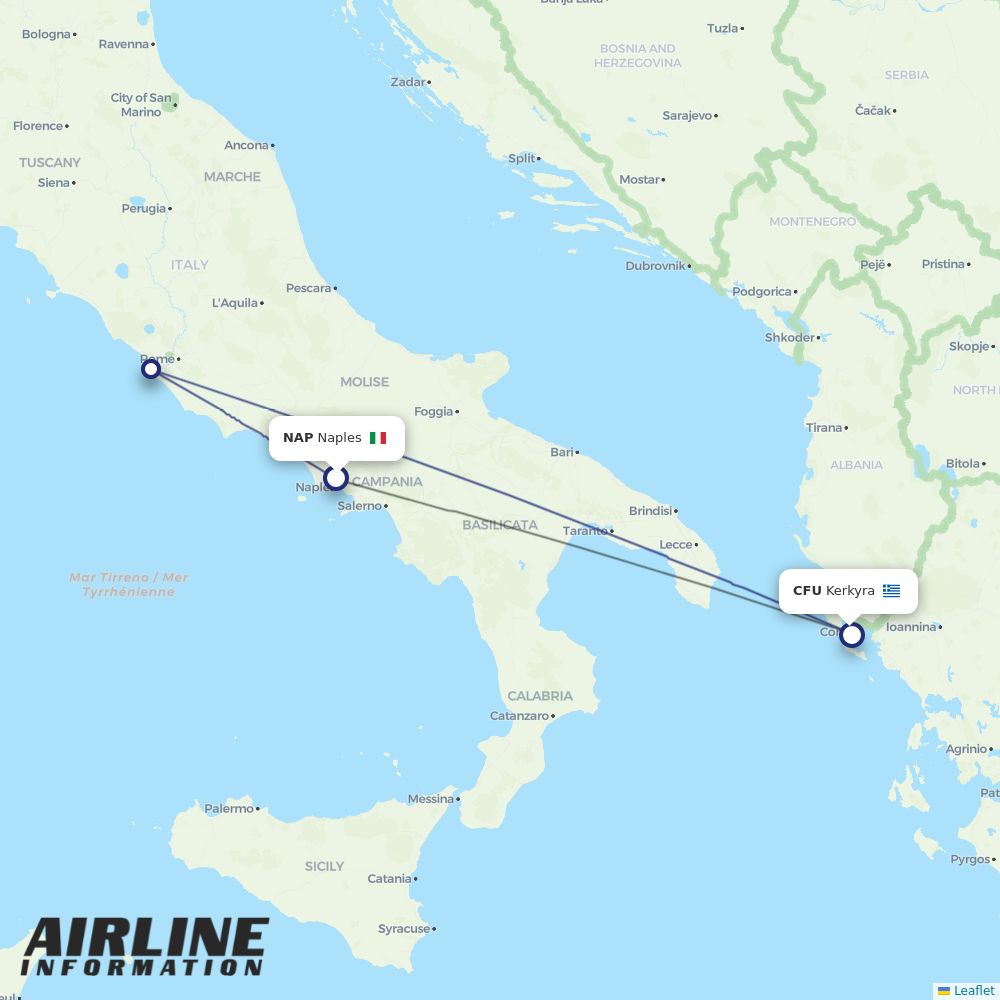 Airlines with flights from Naples to Kerkyra (NAP to CFU) | Airline ...