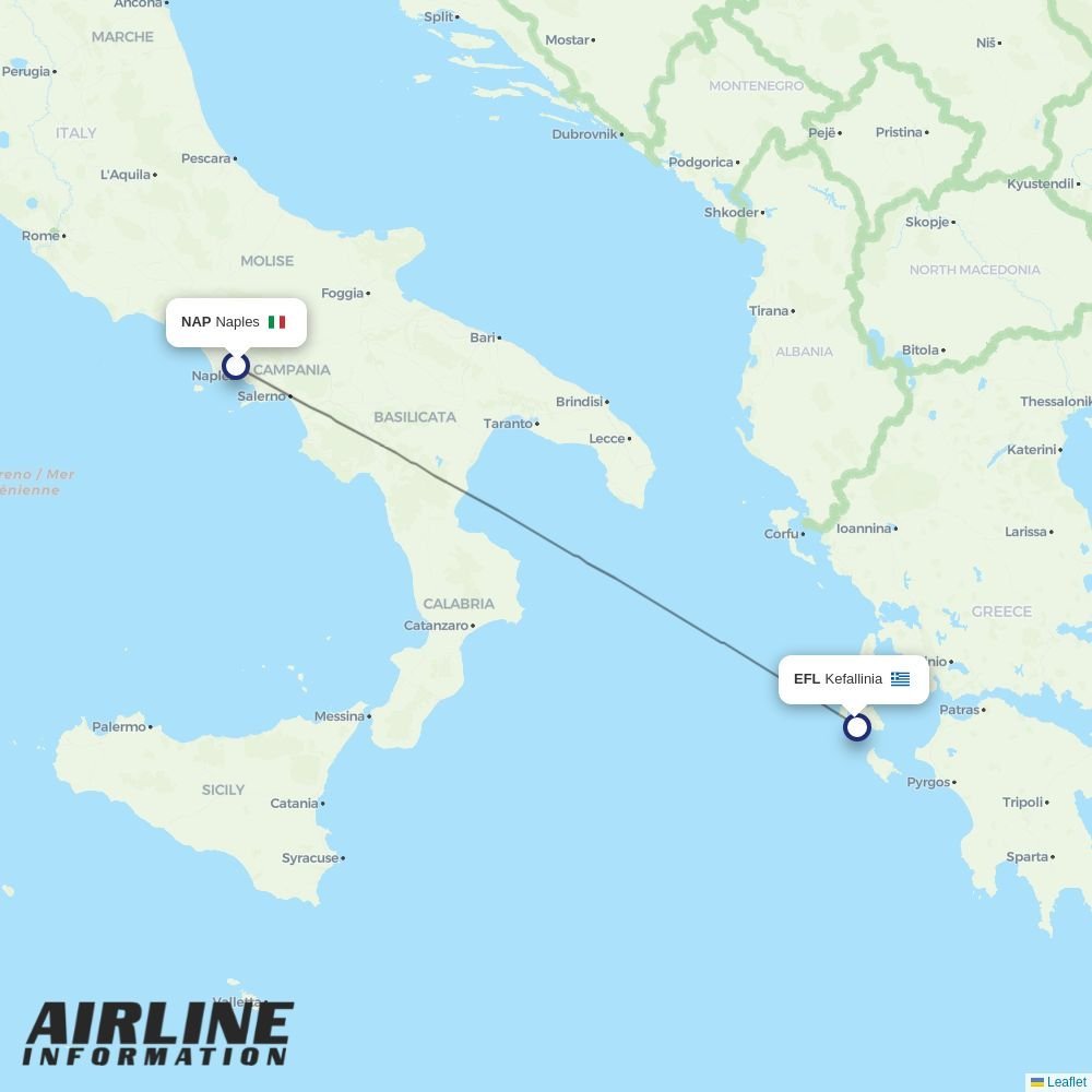 Airlines with flights from Naples to Kefallinia (NAP to EFL) | Airline ...