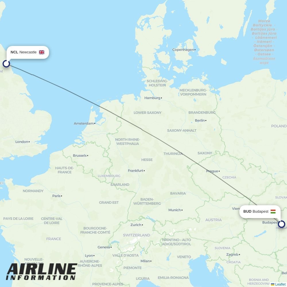 Airlines with flights from Newcastle to Budapest (NCL to BUD) | Airline ...