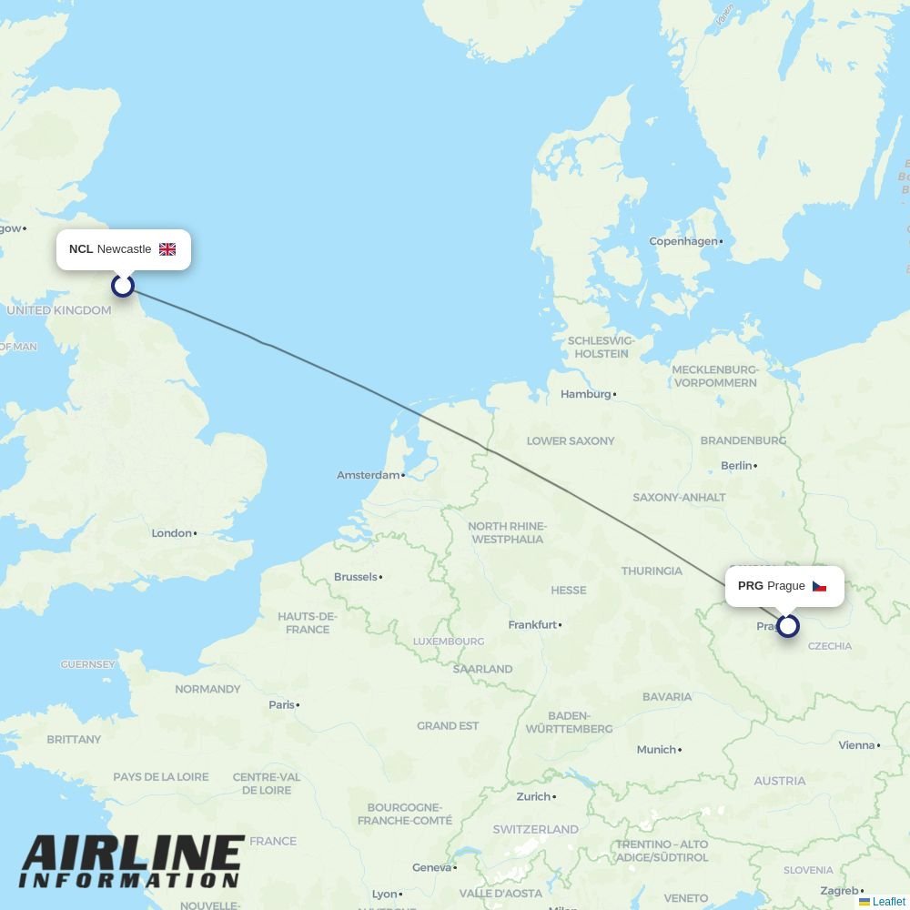 Airlines with flights from Newcastle to Prague (NCL to PRG) | Airline ...