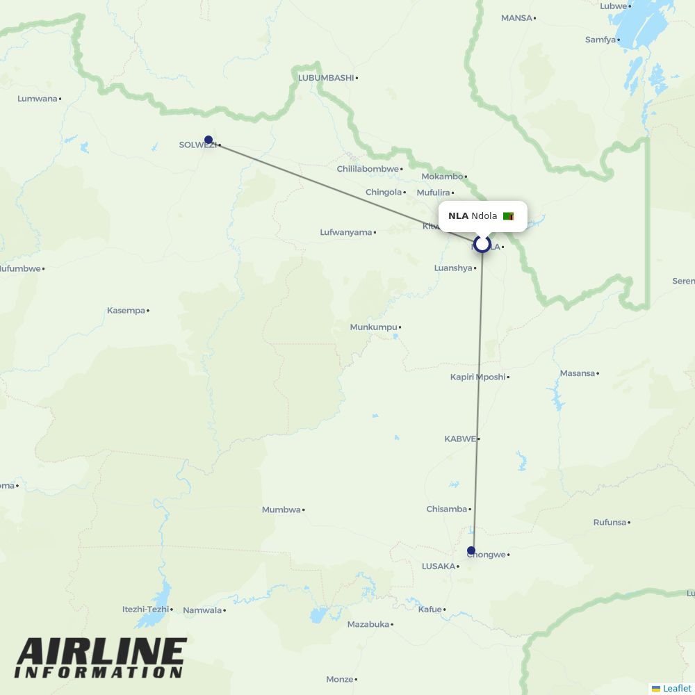 Zambia Airways flights from Ndola (NLA) | Airline Information